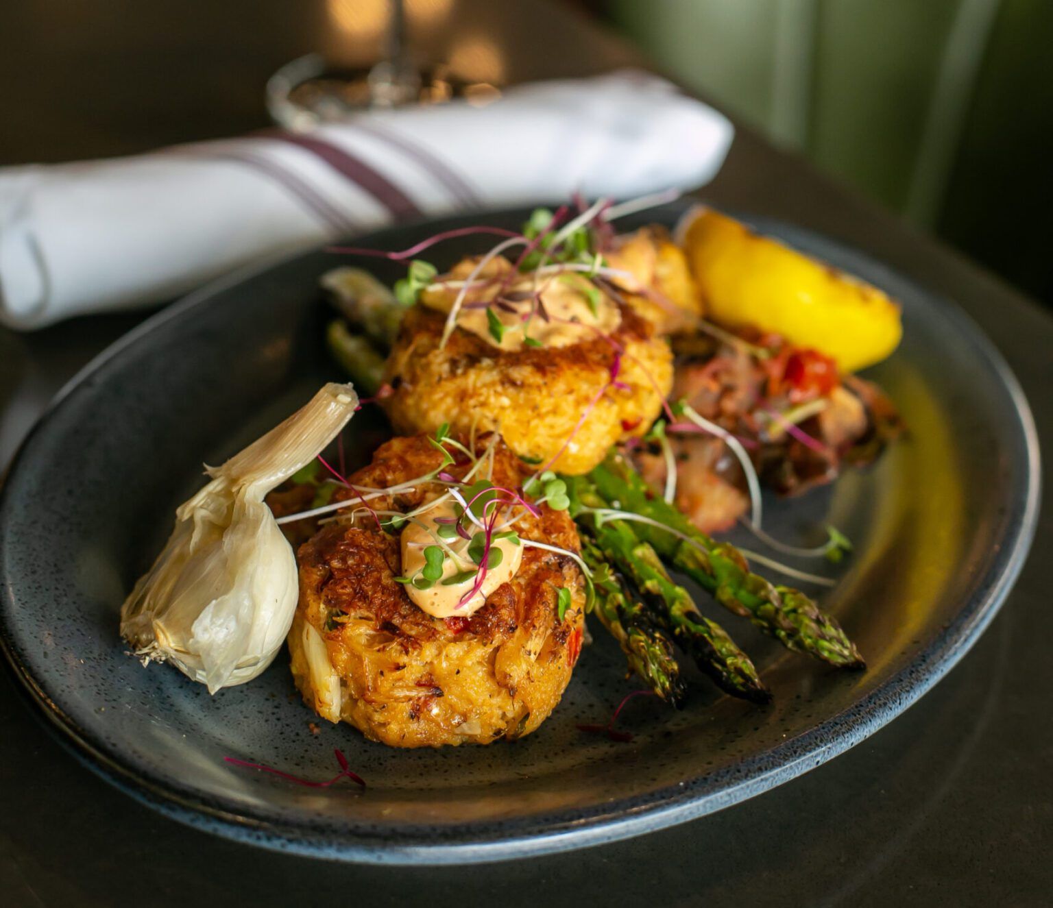 Dish: Proverbial Wine Bistro's Crab Cake Trio - inRegister