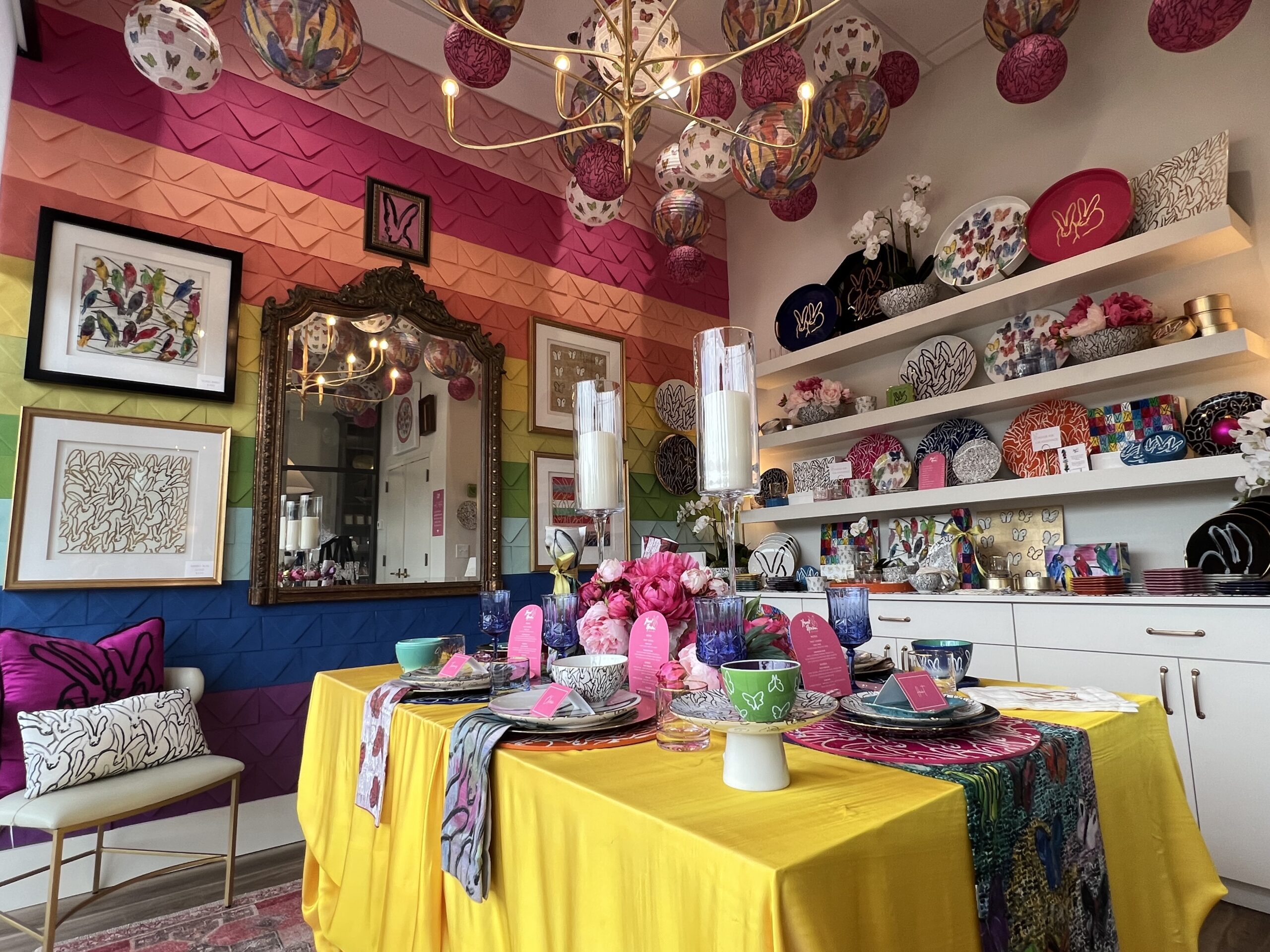 Spotted: Hunt Slonem spring installation at The Queen Bee - inRegister
