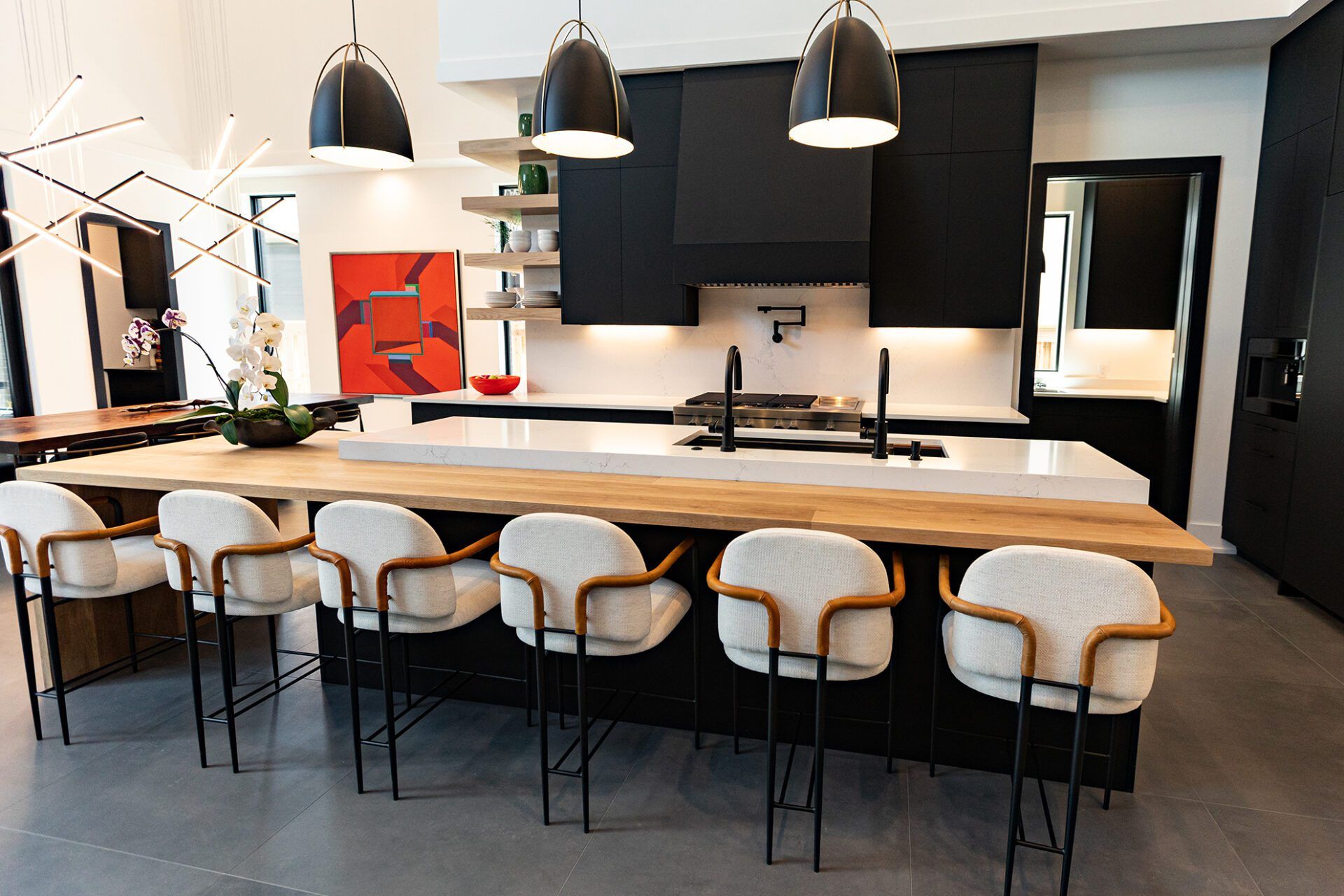 Black is far from basic at a Rouzan home that sleekly links indoors and ...